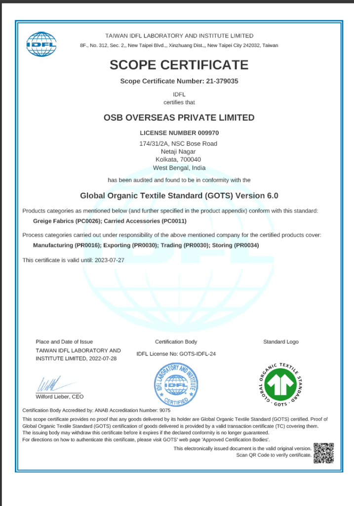 Certification – Osb Overseas