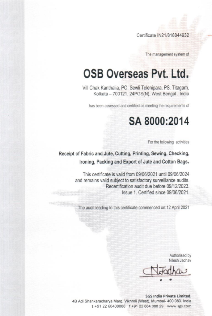 Certification – Osb Overseas